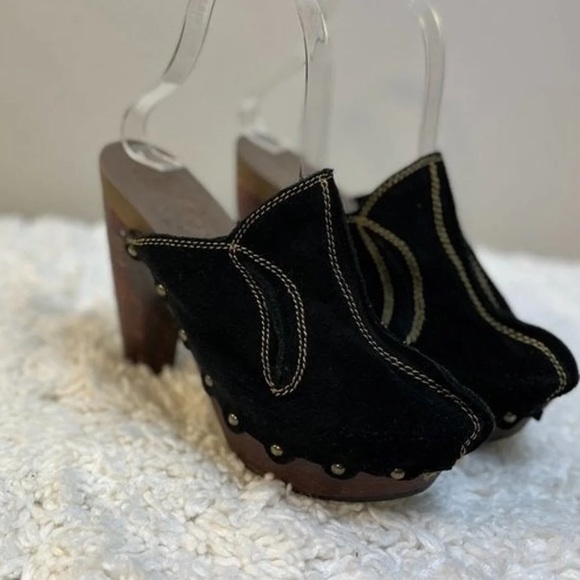 Flogg | Shoes | Y2k Floggs Diana Black Suede Clogs | Poshmark